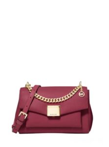 michael kors lita medium leather crossbody bag (mulberry)