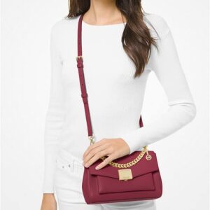 Michael Kors Lita Medium Leather Crossbody Bag (Mulberry)