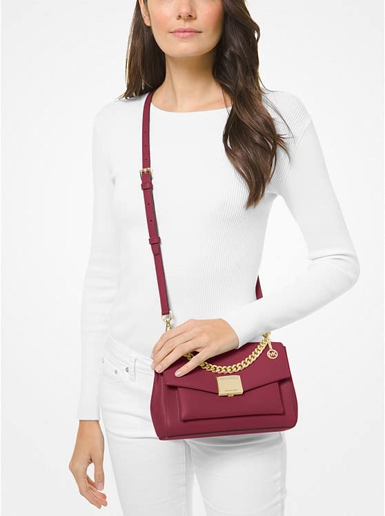 Michael Kors Lita Medium Leather Crossbody Bag (Mulberry)