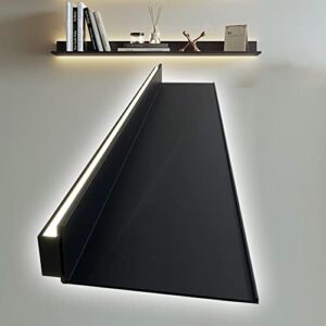 slvuafrn floating display shelf with built-in illuminated led light and transformer, metal wall mounted light-emitting shelves, lighted display stand for entrance bar countertop living room bathroom…