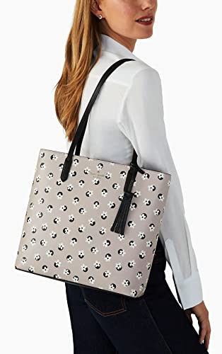 Kate Spade Tassle Charm White Floral Tote Bag Handbag & Wallet Set Neutral Multi