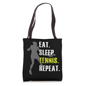 Eat Sleep Tennis Repeat - Funny Tennis Tote Bag