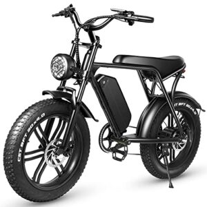 electric bike,750w motor electric bike for adults,20″×4″ fat tire mountain ebike,48v 15ah removable battery,28mph & 38miles long range,e bikes for adults shimano 7 speed for outdoor cycling (black)