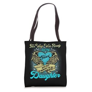 my daughter is my guardian angel loss of daughter sympathy tote bag