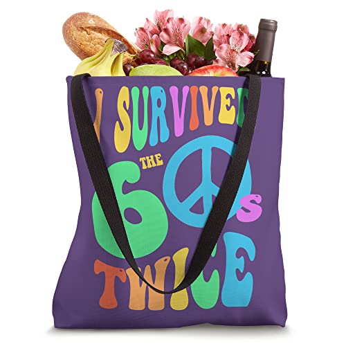 Retro I SURVIVED My SIXTIES TWICE 70th Birthday Joke 60s Tote Bag