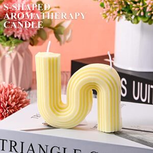 4 Pcs Aesthetic Candle Decorative Candles Minimalist Twist Shaped Candle Trendy Room Decor Candles Soy Wax S Shape Candle Lasting Relaxation Candle for Thanksgiving Fall Wedding Birthday Spa Yoga