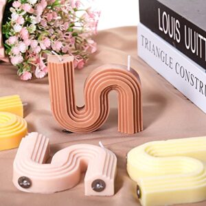 4 Pcs Aesthetic Candle Decorative Candles Minimalist Twist Shaped Candle Trendy Room Decor Candles Soy Wax S Shape Candle Lasting Relaxation Candle for Thanksgiving Fall Wedding Birthday Spa Yoga