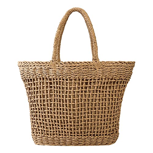 Give yibao Summer Rattan Bag for Women Handmade Woven Mini Straw Totes Bags Retro Shoulder Bag with Inner Pocket Shoulder Bag