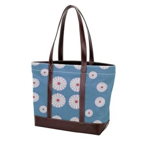 tote bag women satchel bag handbag stylish tote handbag for women hobo bag fashion crossbody bag, chrysanthemum blue daisy flower