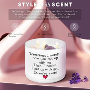 Gifts for Men Women - Anniversary Birthday Gifts for Him Her, Boyfriend Girlfriend Gifts Ideas, I Love You Gifts for Wife Husband, Lavender Scented Candle