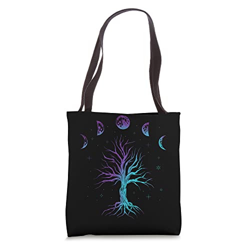 Moon Phases Tree of Life - Viking Pagan Wicca Tote Bag