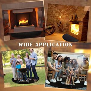 Fireproof Fireplace Mat Half Round Hearth Area Rug Fire Retardant Fiberglass Mat Fireproof Rugs for Fireplaces Fire Resistant Mat Wood Stove Fireplace Protect Floors from Sparks Embers (30 x 48 Inch)