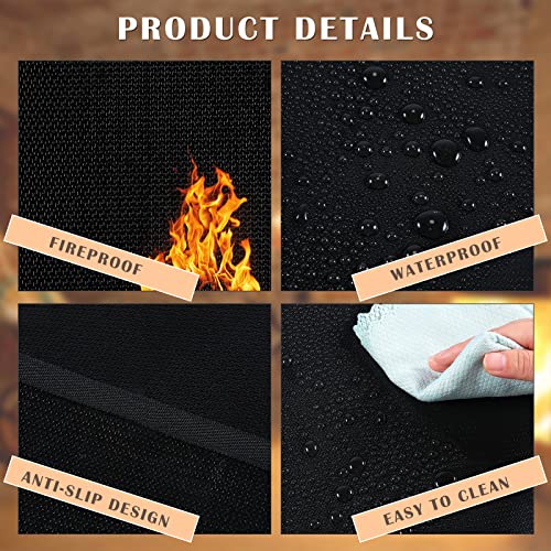 Fireproof Fireplace Mat Half Round Hearth Area Rug Fire Retardant Fiberglass Mat Fireproof Rugs for Fireplaces Fire Resistant Mat Wood Stove Fireplace Protect Floors from Sparks Embers (30 x 48 Inch)