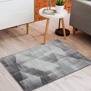 cozyloom modern rug 2×3 geometric doormat abstract distressed floor mat indoor entrance kitchen rug contemporary floor carpet non-slip washable door mat foldable thin rug living room bathroom bedroom