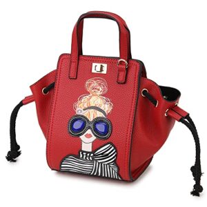 enjoinin novelty lady face purses and handbags for women funky top handle satchel tote crossbody shoulder bags