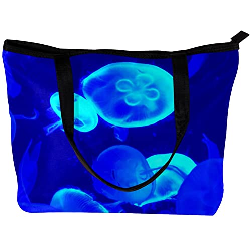 Tote Bag Women Satchel Bag Handbag Stylish Tote Handbag for Women Hobo Bag Fashion Crossbody Bag, Blue Jellyfish Sea Animal