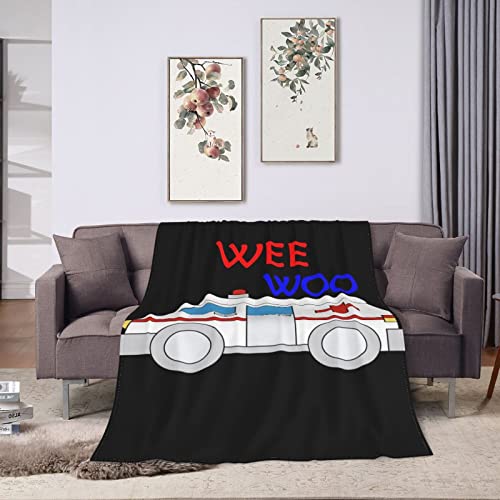 Wee Woo Ambulance Amr Funny EMS EMT Paramedic Ultra-Soft Micro Fleece Blanket Microfiber Blanket Luxury All Seasons Warm Blanket for Bedding Sofa and Travel 60"X50"