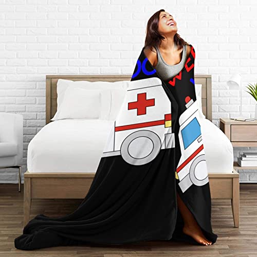 Wee Woo Ambulance Amr Funny EMS EMT Paramedic Ultra-Soft Micro Fleece Blanket Microfiber Blanket Luxury All Seasons Warm Blanket for Bedding Sofa and Travel 60"X50"