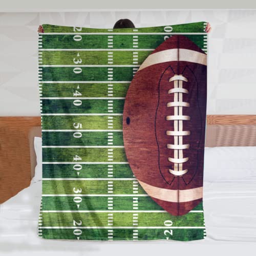 Football Sofa Throw Blanket Flannel Super Soft Warm Fleece Bedspread Home Decor All Season for Bed Couch Living Room Large 60"x50" in