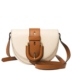 fossil harwell small crossbody, bone/saddle