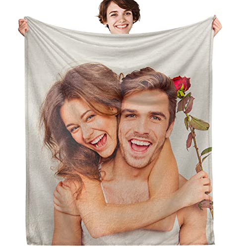 Custom Blanket for Couples Gifts Personalized Blanket with Photo Customized Picture Blankets Flannel Picture Blanket Custom Gifts for Adult Husband/Wife/Girlfriend/Boyfriend Birthday Valentines40*50In