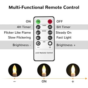 PChero LED Taper Candles with Remote Timer, 6 Pack 7.9" Battery Operated Floating Tapered Candles Warm White Light for Halloween Christmas Wedding Party Church Decorations