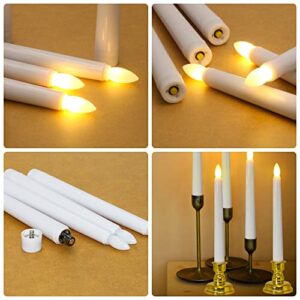 PChero LED Taper Candles with Remote Timer, 6 Pack 7.9" Battery Operated Floating Tapered Candles Warm White Light for Halloween Christmas Wedding Party Church Decorations