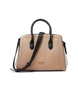 kate spade new york knott colorblock medium satchel kraft paper multi one size