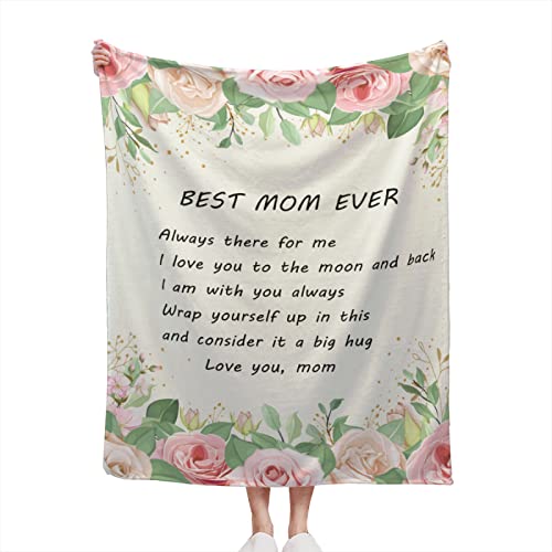 yalinan Gift for Mom, Best Birthday Gift for Mom, Mom Blanket from Daughter Son, 50"×60" Throw Blanket