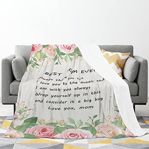 yalinan Gift for Mom, Best Birthday Gift for Mom, Mom Blanket from Daughter Son, 50"×60" Throw Blanket