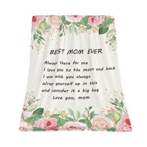 yalinan Gift for Mom, Best Birthday Gift for Mom, Mom Blanket from Daughter Son, 50"×60" Throw Blanket