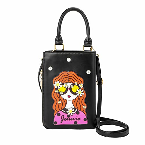 GOKTOW Women Quirky Purse,Novelty Lady Face Clutch Purses, Funny Crossbody Bag,PU Handle Satchel Tote Shoulder Bags