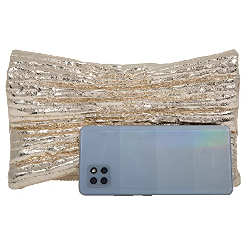 JNB Metallic Quilted Envelope Clutch,Gd44