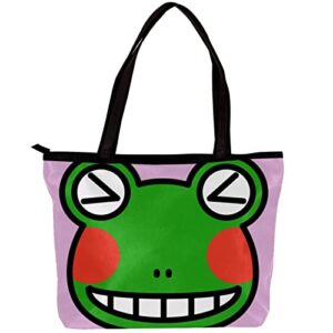 tbouobt handbags for women fashion tote bags shoulder bag satchel bags, cartoon animal grinning frog