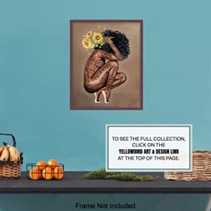 Black women Wall Art & Decor - Black Art - African American Wall Art - Afro Black Woman Wall Art - African American Women Wall Art - I Am - Positive affirmation Black Girl Magic Poster - UNFRAMED 8x10