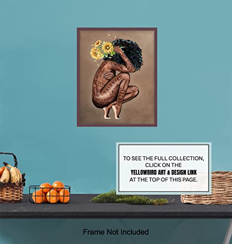 Black women Wall Art & Decor - Black Art - African American Wall Art - Afro Black Woman Wall Art - African American Women Wall Art - I Am - Positive affirmation Black Girl Magic Poster - UNFRAMED 8x10