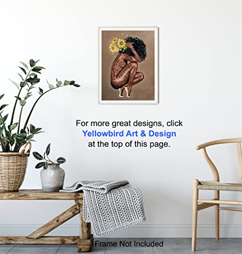 Black women Wall Art & Decor - Black Art - African American Wall Art - Afro Black Woman Wall Art - African American Women Wall Art - I Am - Positive affirmation Black Girl Magic Poster - UNFRAMED 8x10