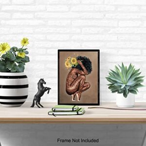 Black women Wall Art & Decor - Black Art - African American Wall Art - Afro Black Woman Wall Art - African American Women Wall Art - I Am - Positive affirmation Black Girl Magic Poster - UNFRAMED 8x10