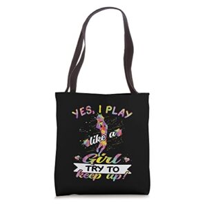 Play Like A Girl Basketball Tote Bag