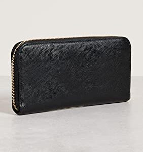 Prada Women's Pre-Loved Black Saffiano Zip Around Wallet, Black, One Size