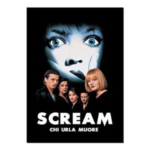 Scream Poster Sets 6 for Room Aesthetic Horror Movie Canvas Wall Art Modern Thriller Wall Decor Prints for Living Room Bedroom 12x18in Unframed