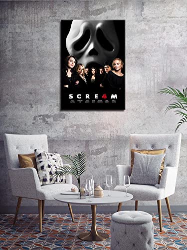 Scream Poster Sets 6 for Room Aesthetic Horror Movie Canvas Wall Art Modern Thriller Wall Decor Prints for Living Room Bedroom 12x18in Unframed