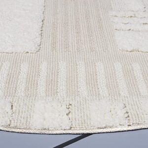 Safavieh Trends Collection 6'7" Square Beige/Ivory TRD126B Modern Contemporary Textured Living Room Dining Bedroom Area Rug