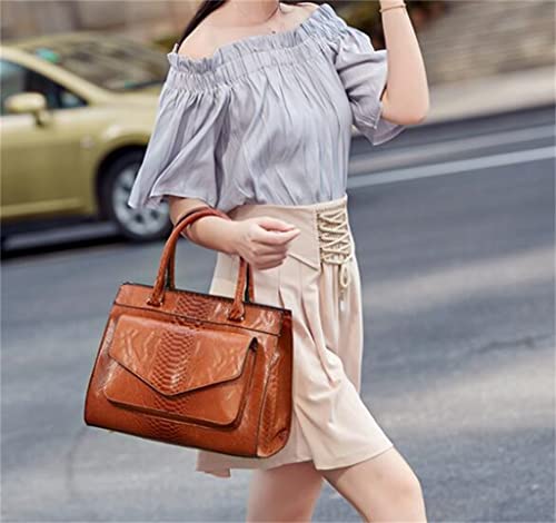 LDCHNH European and American Style Ladies Messenger Shoulder Bag Handbag Women Tote Bag (Color : D, Size : 30cm X 14cm X 25cm)