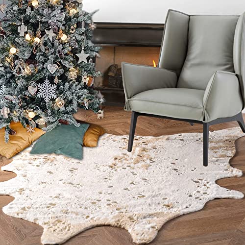 Vpory Faux Cowhide Rug - Premium Faux Cow Print Rug, Durable Western Room Decor Area Rugs for Living Room Bedroom, Faux Fur Animal Cow Hide Carpet