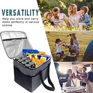 SAMSIER Picnic Basket for 2, Waterproof Foldable Portable Durable for Picnic, Camping, Beach, Dinner Party (Grey)