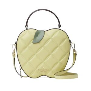 kate spade honeycrisp apple novelty crossbody quilted leather green multi