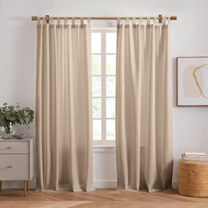 elrene home fashions rhodes solid indoor/outdoor window-curtain set, 2 panels, 52 inches x 95 inches, taupe