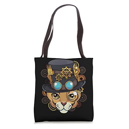 Steampunk Cat Medieval Mechanical Victorian Cute Kitten Tote Bag