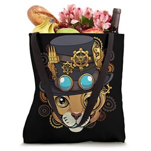 Steampunk Cat Medieval Mechanical Victorian Cute Kitten Tote Bag